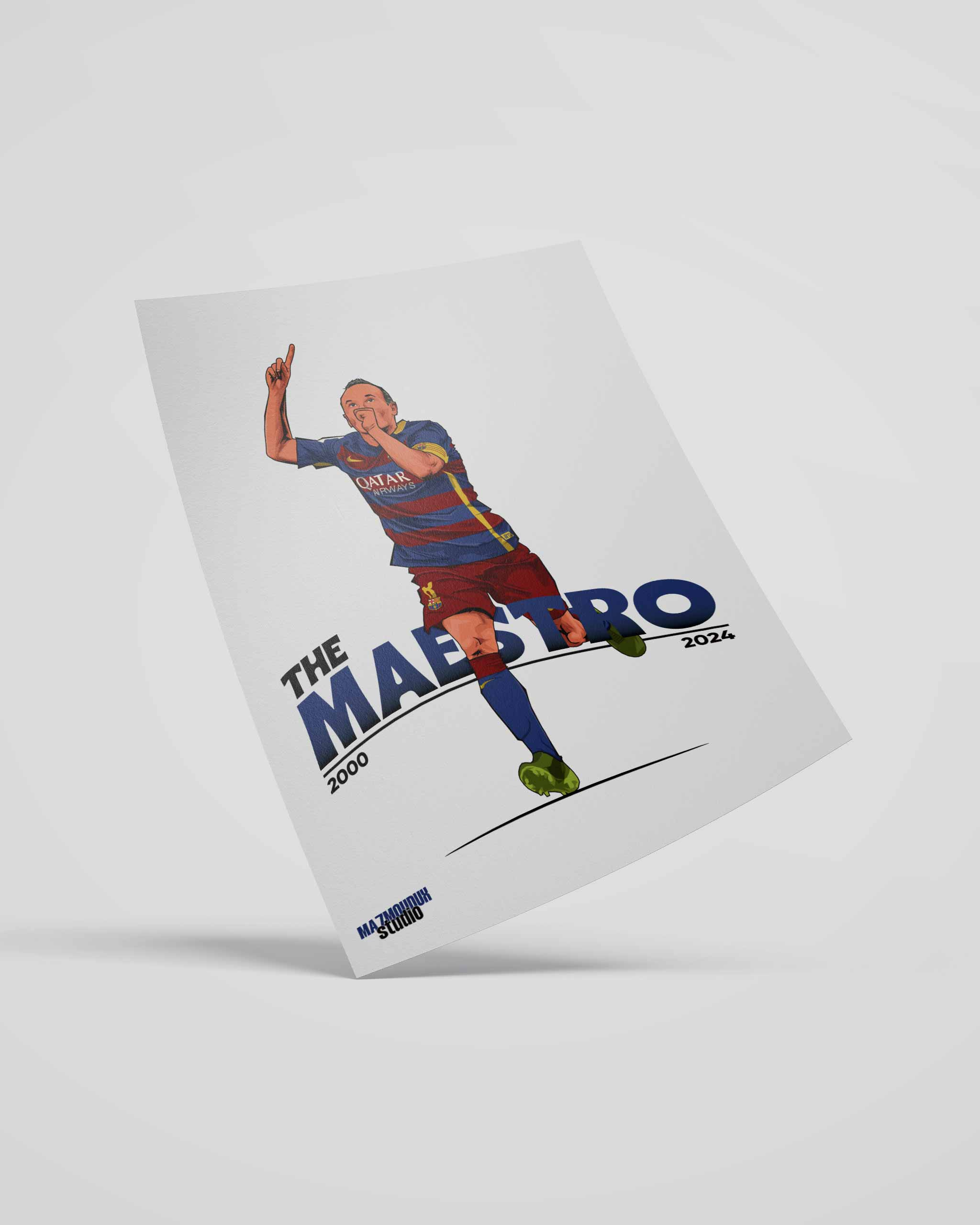 Andrés Iniesta The Maestro – Illustrated Poster & Frame