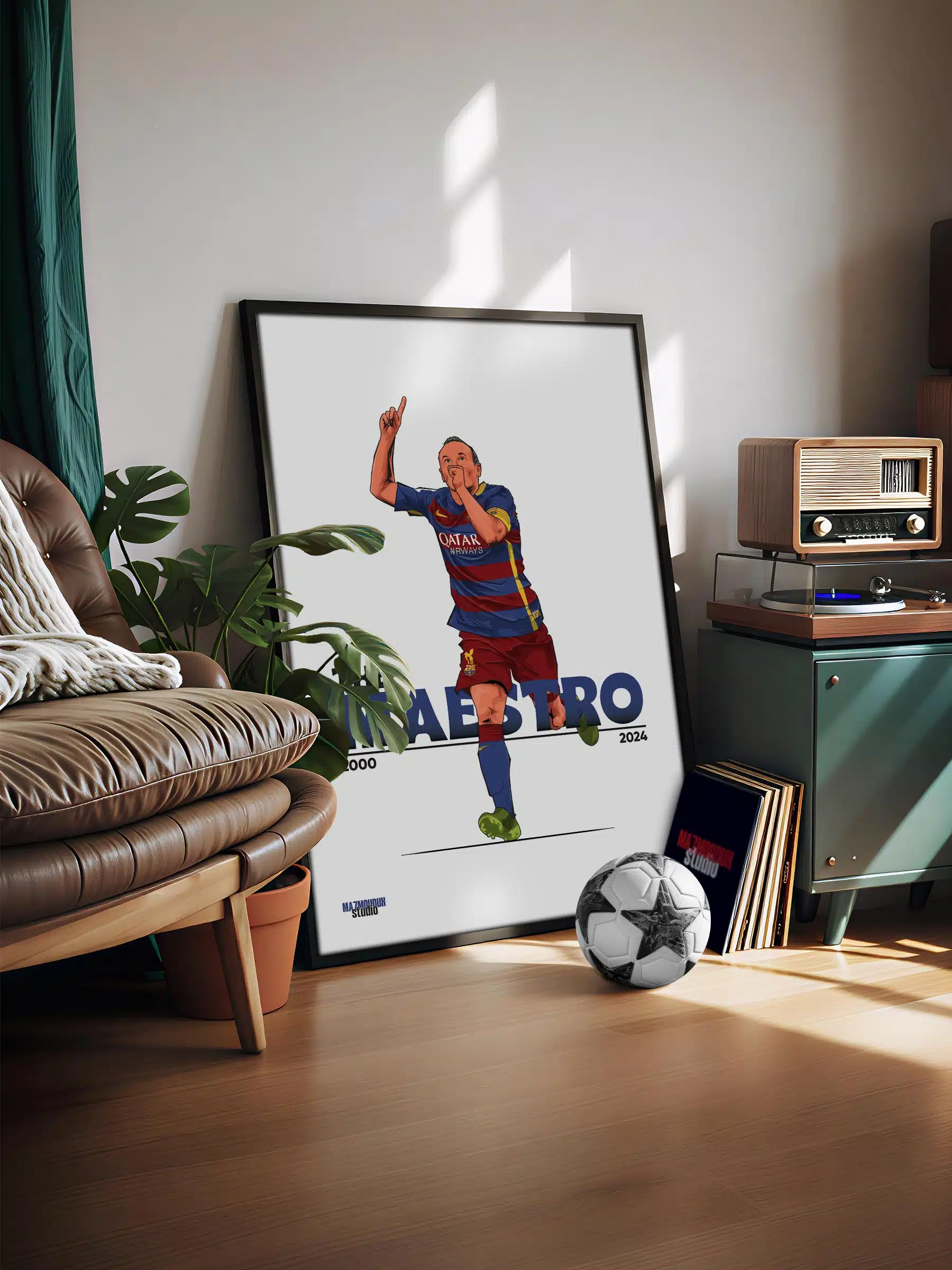 Andrés Iniesta The Maestro – Illustrated Poster & Frame